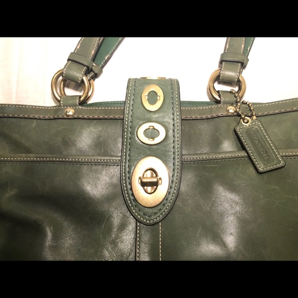 Coach | Bags | Coach Lily Legacy Turnlock Leather Tote | Poshmark